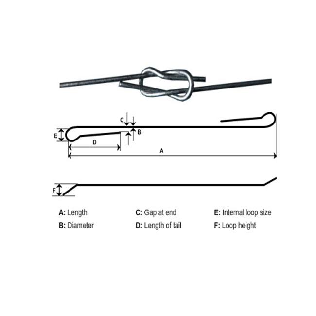 84" To 110" Galvanized Bale Ties Jamlock Cotton Baling Wire